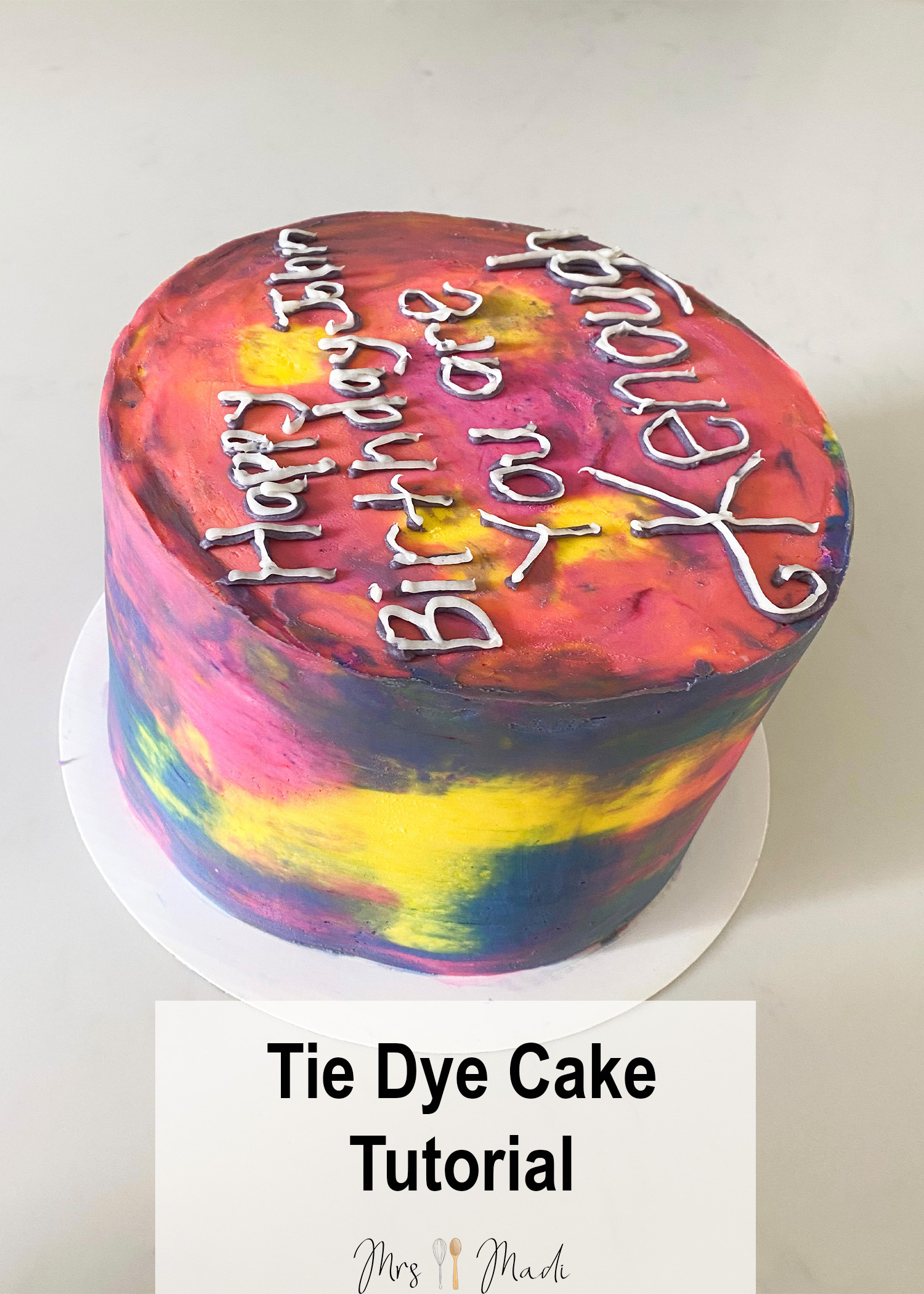 Tie Dye Cake Tutorial