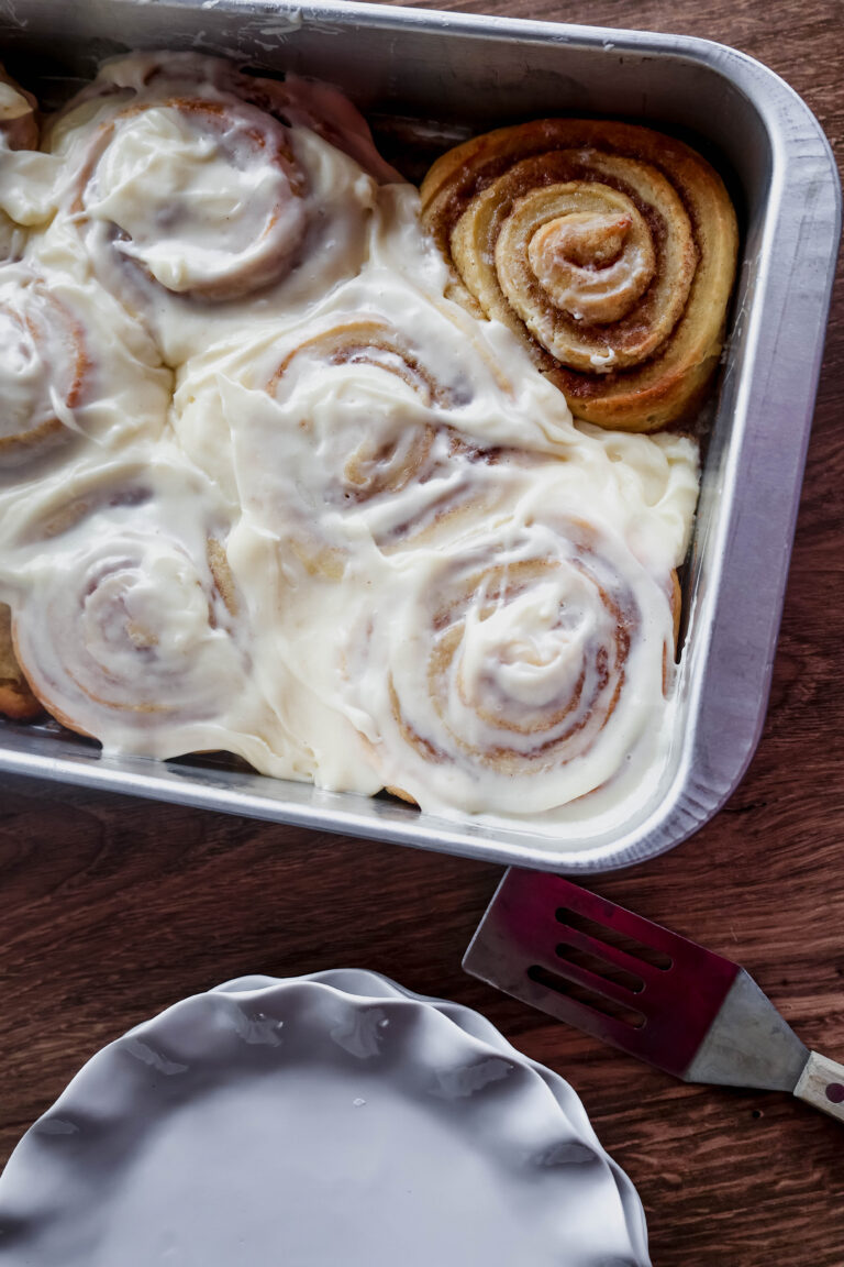 Homemade Bakery Style Cinnamon Rolls with Cream Cheese Frosting