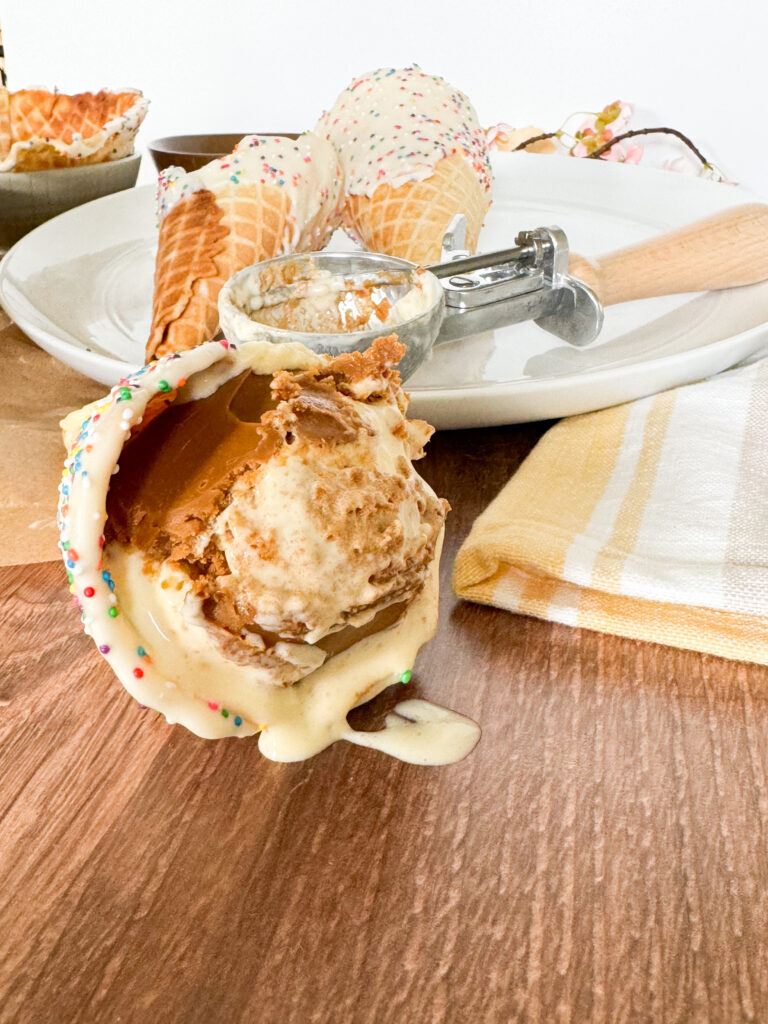 Creamy Biscoff Frozen Custard Ice Cream Recipe