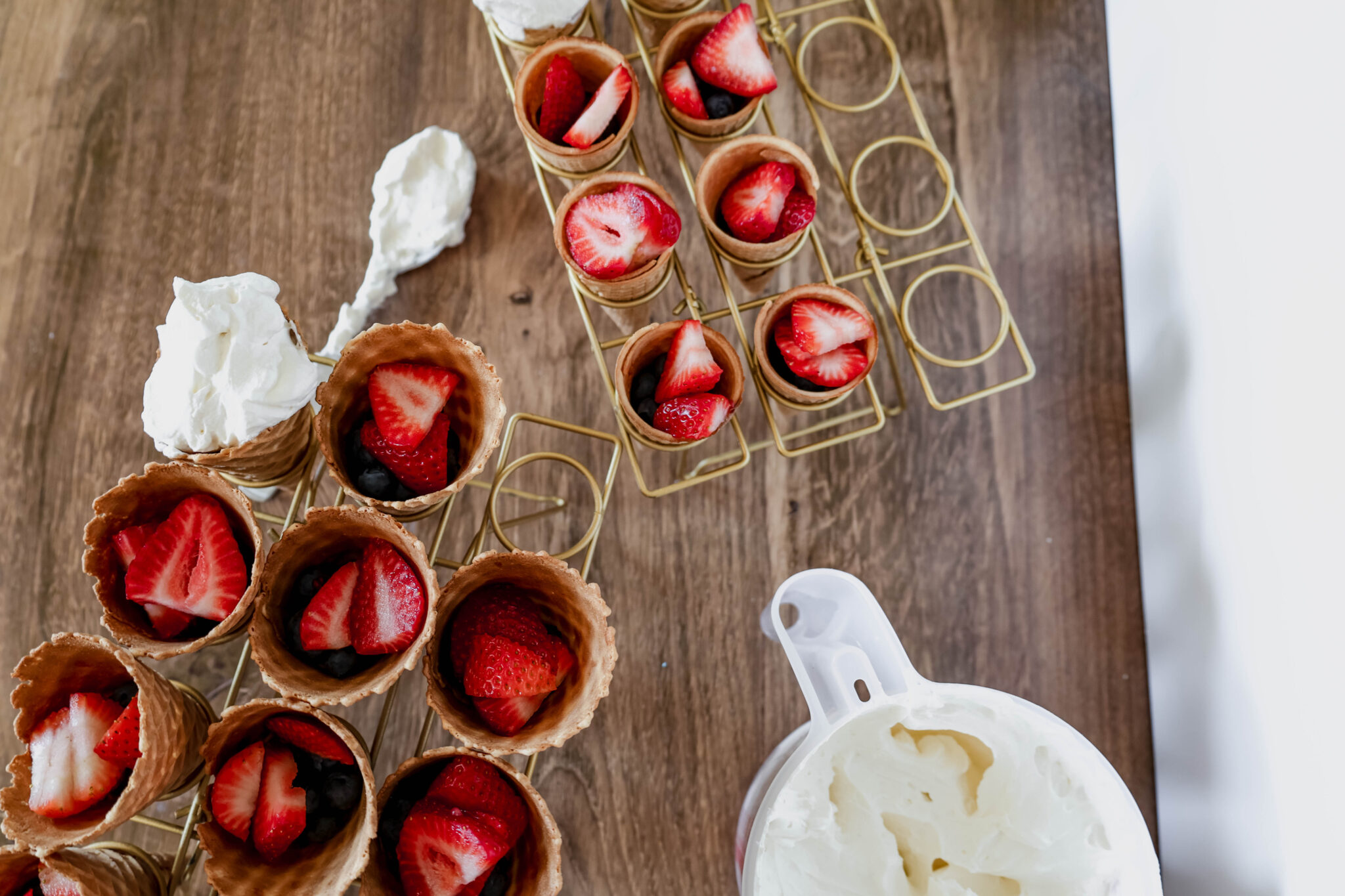 Waffle Cone Fruit Cups