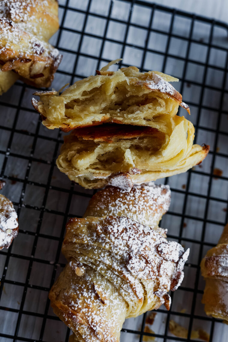 Golden Almond Croissants Made from Scratch