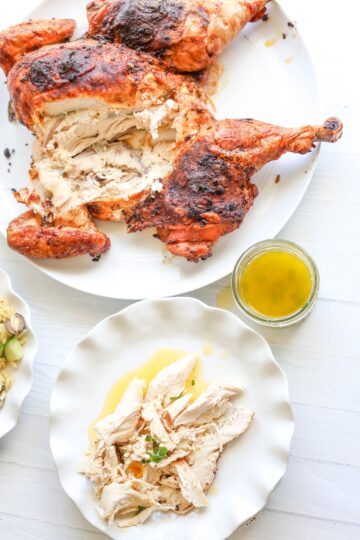 Smoked Spatchcock Chicken with Lemon Herb Butter