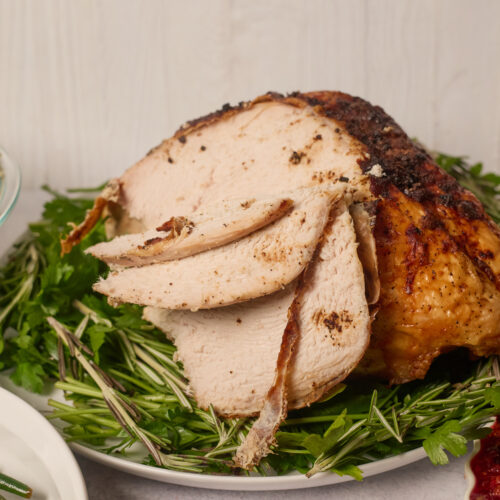 Juicy Oven Roasted Turkey Breast with Garlic Butter