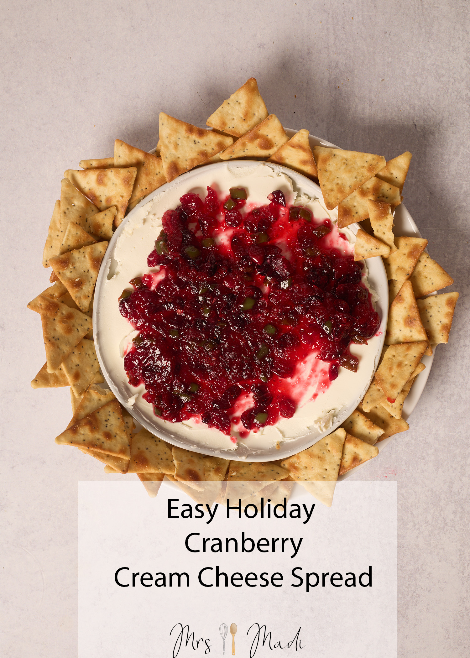 Easy Holiday Cranberry Cream Cheese Spread